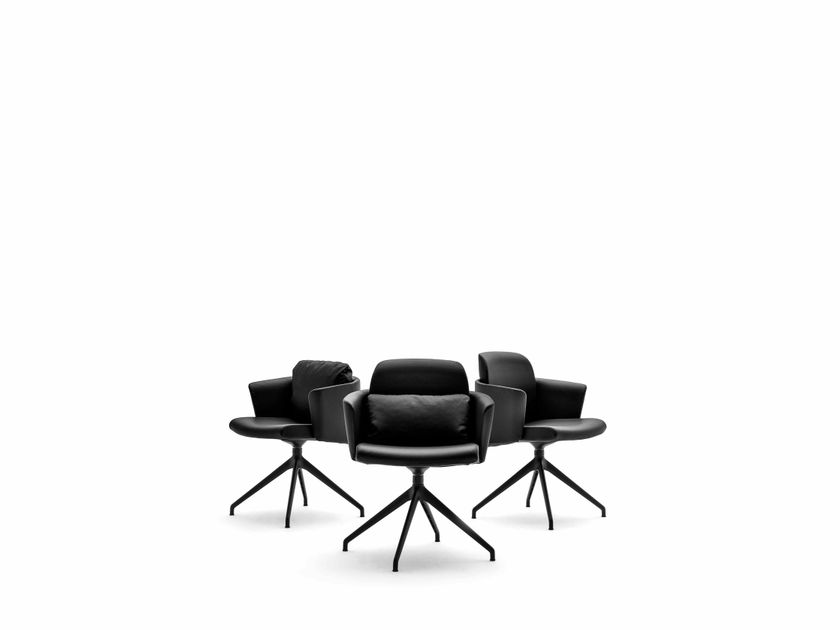 HUB Trestle-based leather office chair with armrests By Bralco | design ...