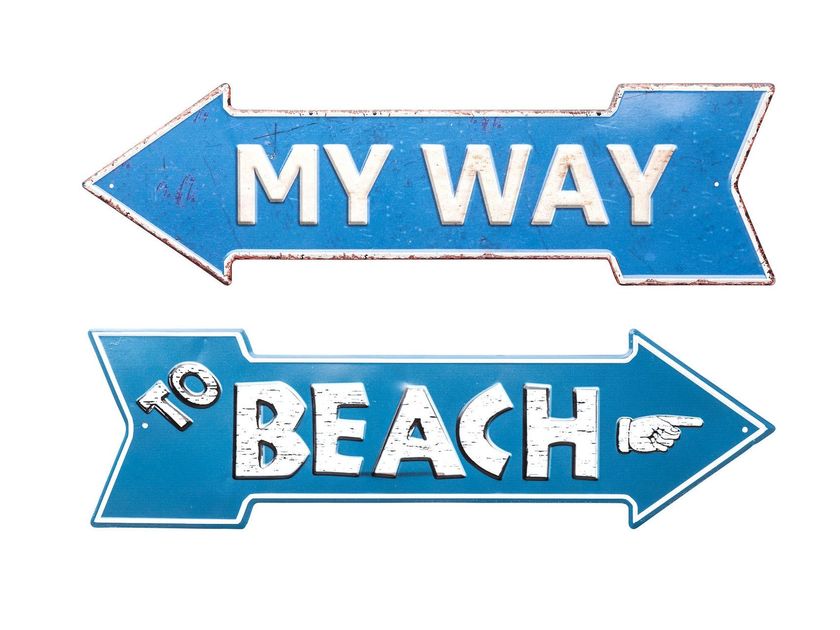 Powder coated steel wall decor item MY WAY - BEACH By KARE Design