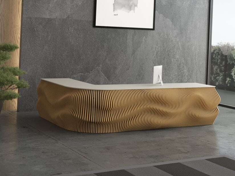 LONGY Plywood reception desk By MYWOODREAM