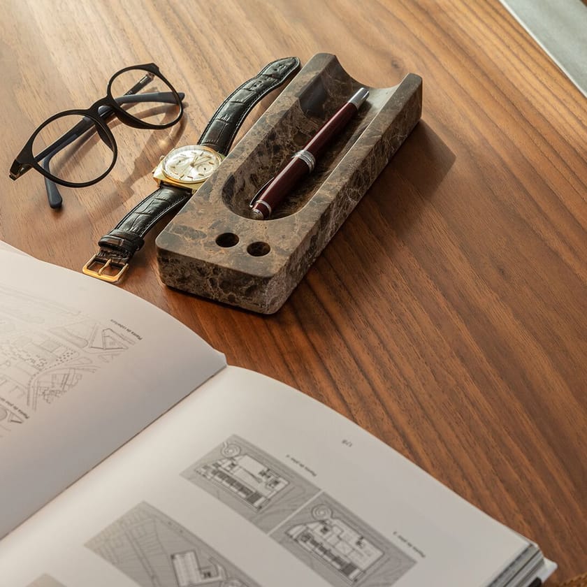 HALF PIPE EMPERADOR Dark Emperador marble pen holder By Maami Home | design