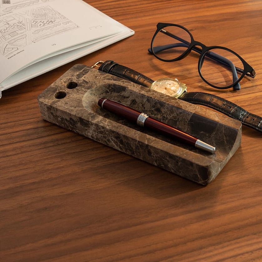 HALF PIPE EMPERADOR Dark Emperador marble pen holder By Maami Home | design