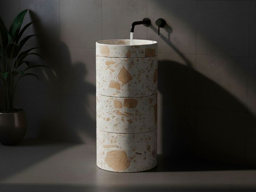 UNIR Lavabo rond en marbre By Maami Home