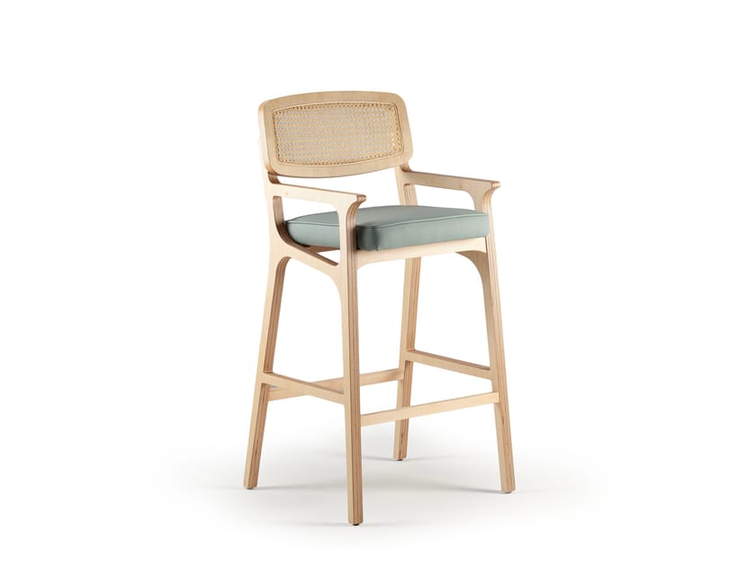 KARL High wooden stool with armrests By Mambo Unlimited Ideas