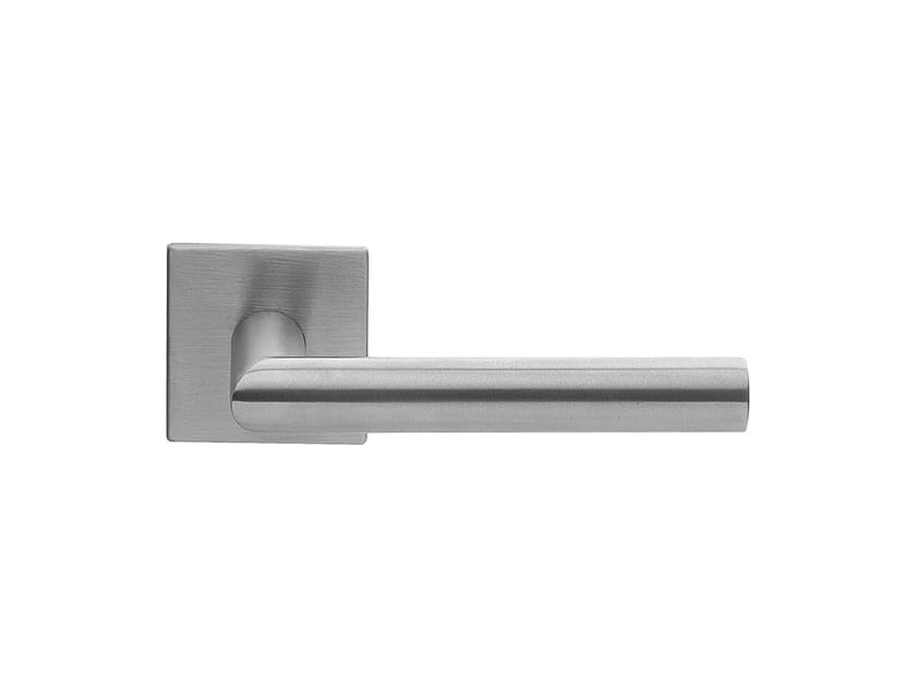 POLARE Stainless steel door handle on rose with lock By Manital