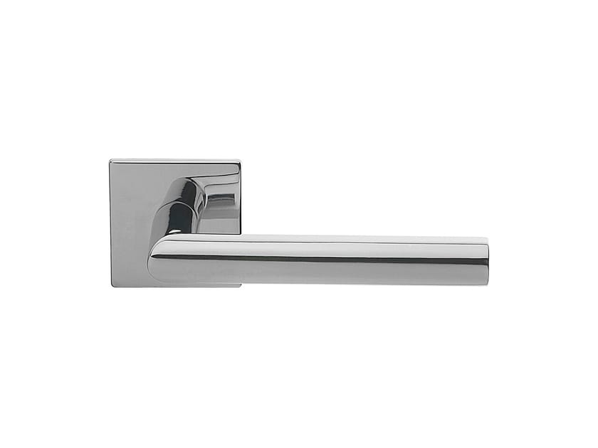 POLARE Stainless steel door handle on rose with lock By Manital