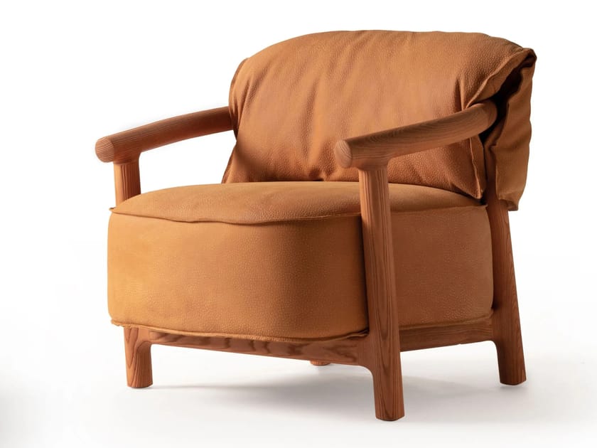 MARLENE Leather easy chair By Marac
