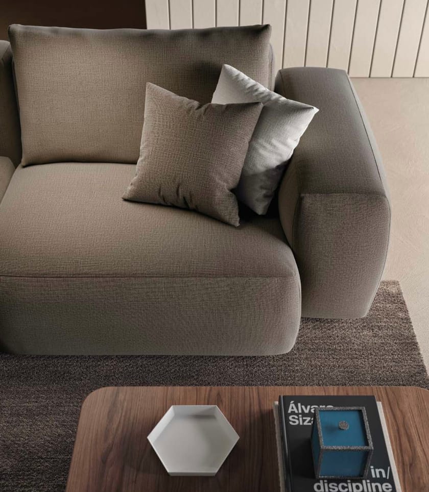 MISTRAL Fabric sofa with chaise longue By Marac