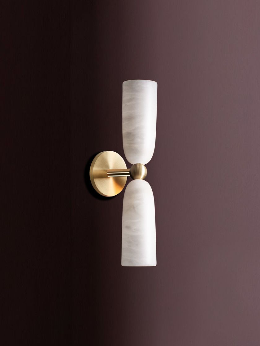 FIGURE WALL DOUBLE Alabaster wall lamp By Marc Wood