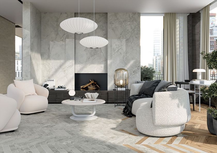 SCULTOREA CHEVRON FOAM GREY Rivestimento By Marca Corona