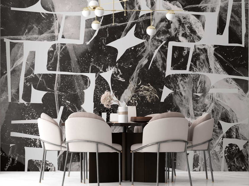 MARI MARBLE BLACK Carta da parati By Martina Banozic Textiles