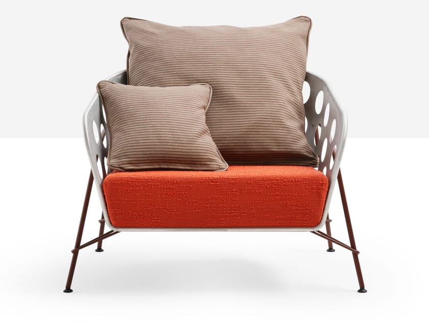 BOLLE Painted metal garden armchair with armrests By Midj | design ...