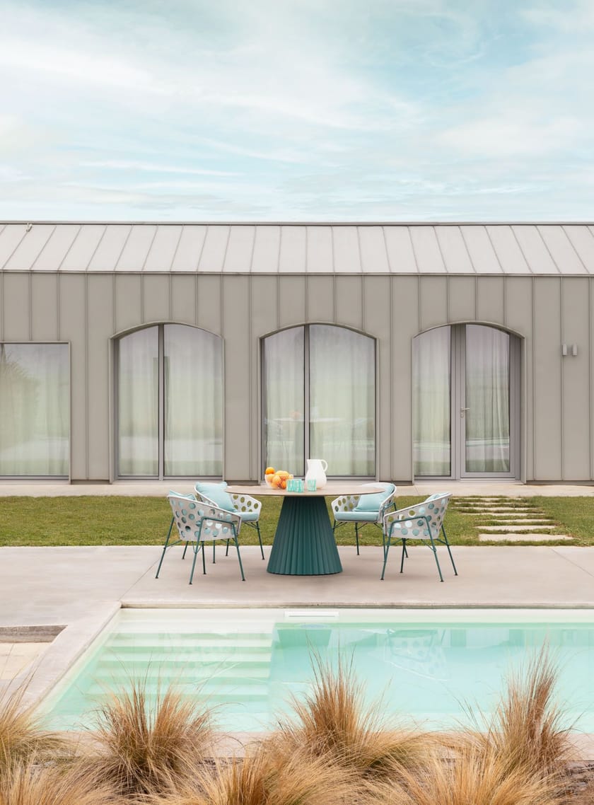 PLISSÉ ROUND Tavolo By Midj | design Paola Navone