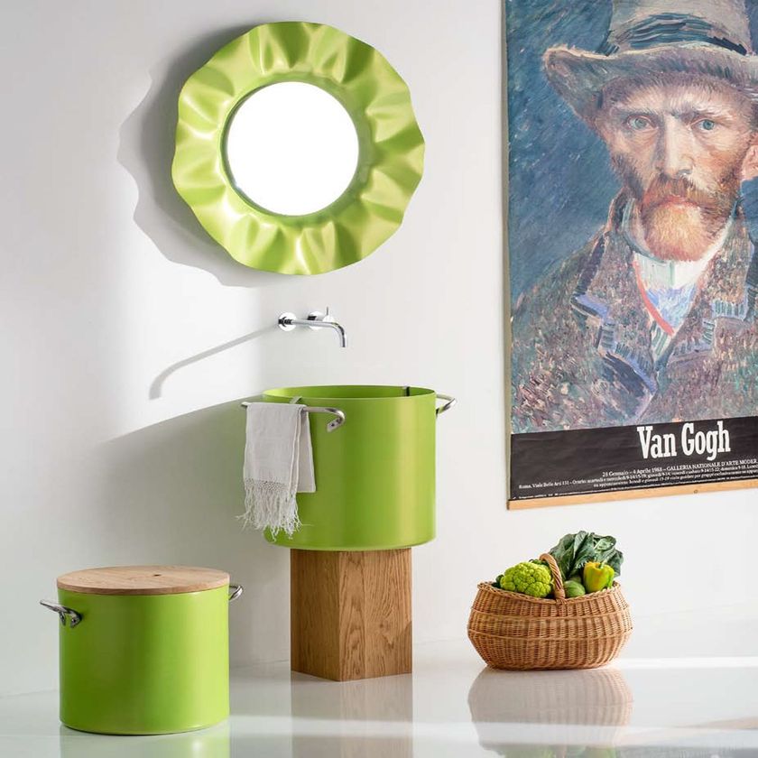 CHEF Round aluminium mirror with integrated lighting By Rapsel | design ...
