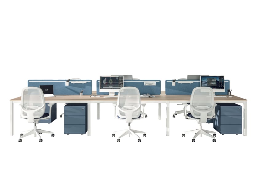 POINT 2 Sectional multiple steel and wood workstation desk By Mobil ...