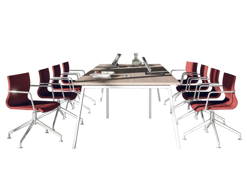 SKETCH 2 Multiple sectional steel and wood office desk with cable ...
