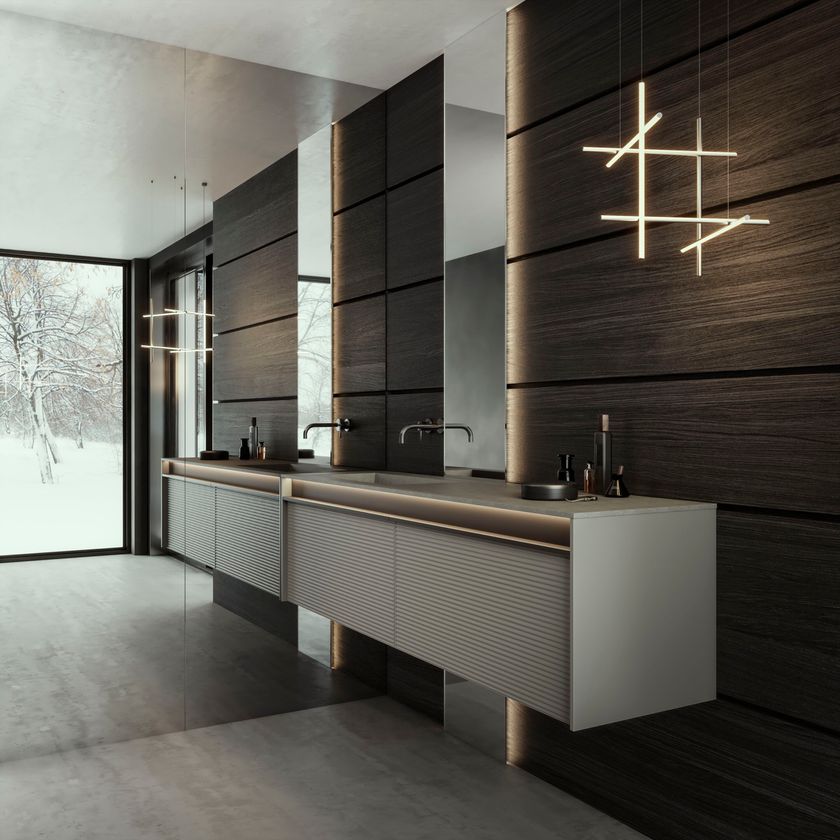 LINE 9 Wall-mounted vanity unit with drawers By Mobilcrab | design ...