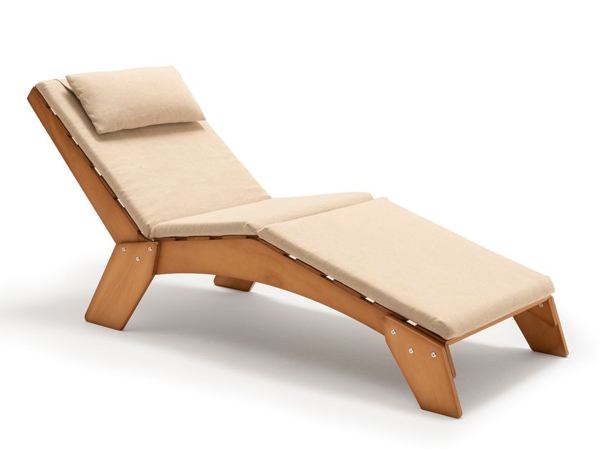 ELENA Recliner wooden and fabric sun lounger By Mobili Fiver