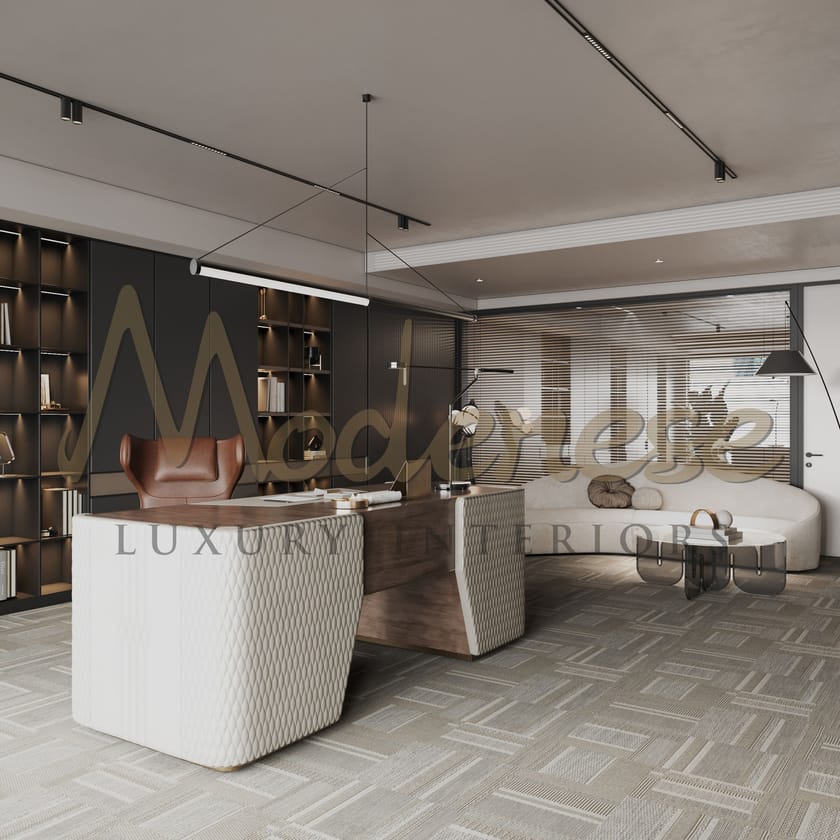 LEATHER Office desk By Modenese Luxury Interiors