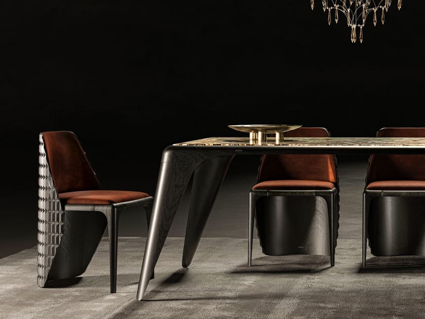 BOOMERANG Rectangular wooden dining table By Mozea