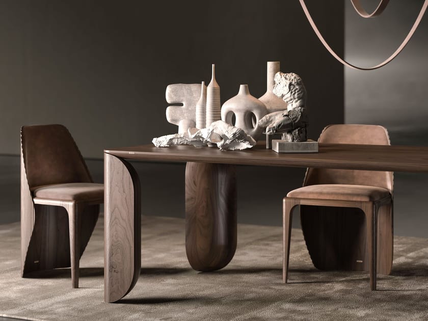 QUARTAM Rectangular solid wood dining table By Mozea