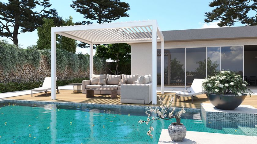 ELBA Freestanding Freestanding aluminium pergola with adjustable ...