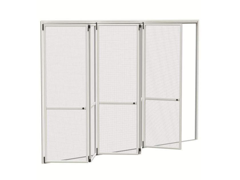 LIBRA Flyscreen with magnetic hinged panel and folding panels By Mv Line