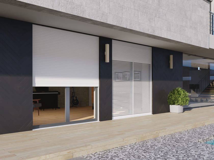 Avvolgibile motorizzata a lamelle orientabili in alluminio estruso senza meccanismo di rotazione ...