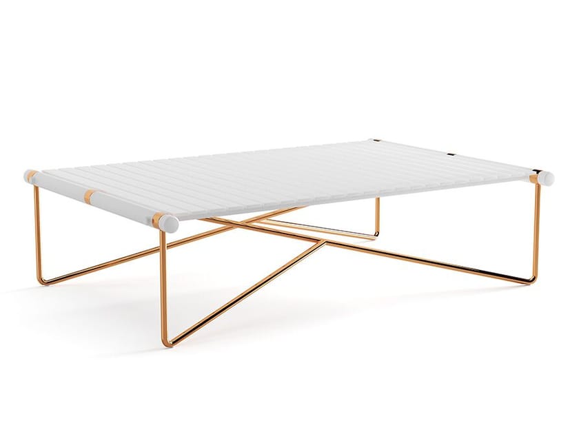 NOA Low rectangular aluminium garden side table By Myface