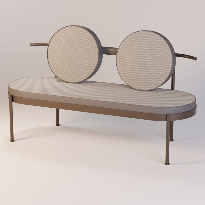 TRACE Acrylic garden bench with back By Myface