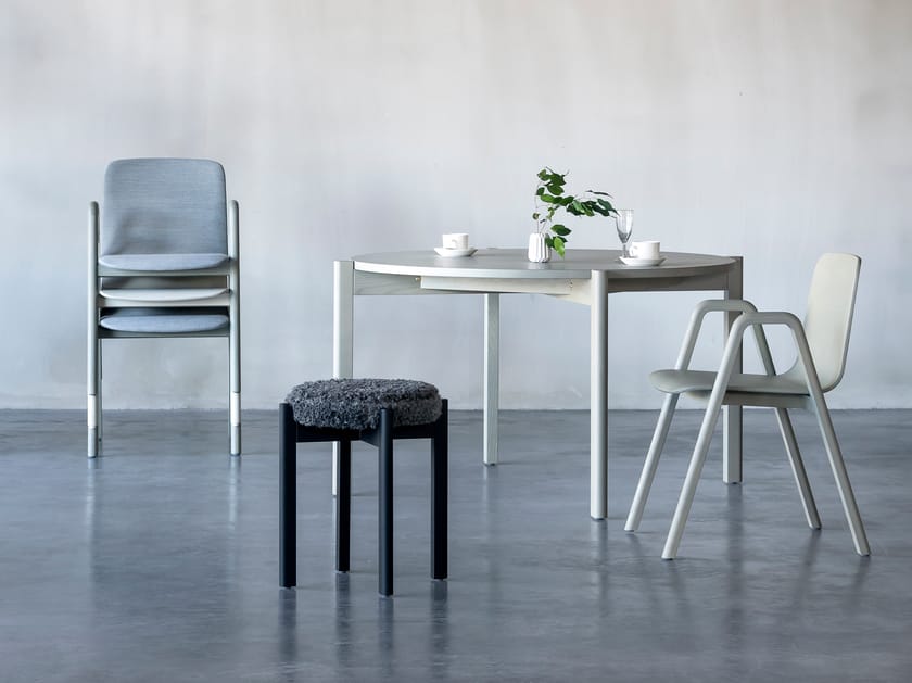 NAKU Low wooden stool By Inno | design Harri Korhonen