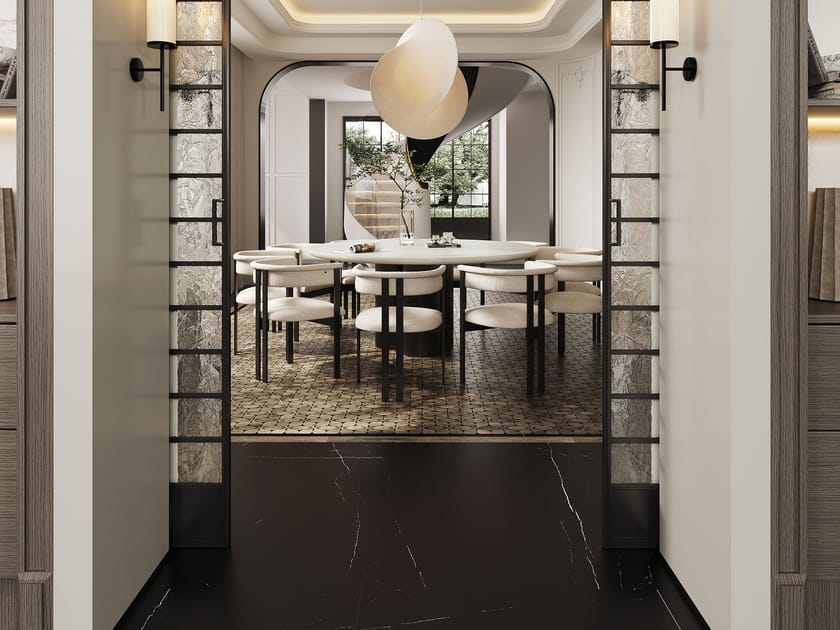 BAROLO Porcelain stoneware wall/floor tiles with marble effect By NANOGRESS