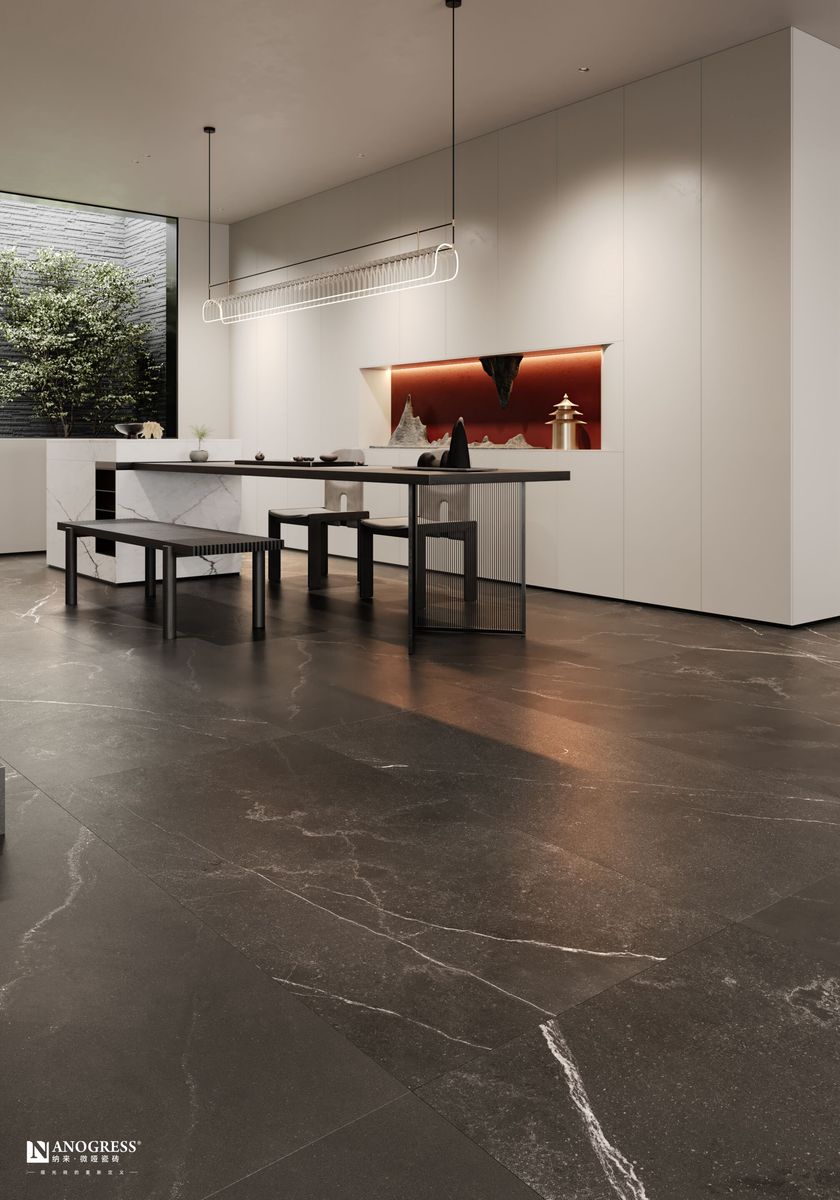FORLI Porcelain stoneware wall/floor tiles with marble effect By NANOGRESS