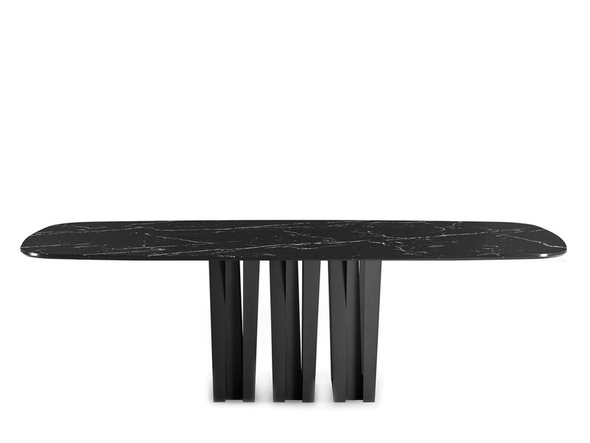 NARCISO Tavolo rettangolare in marmo con base in metallo By EFORMA ...