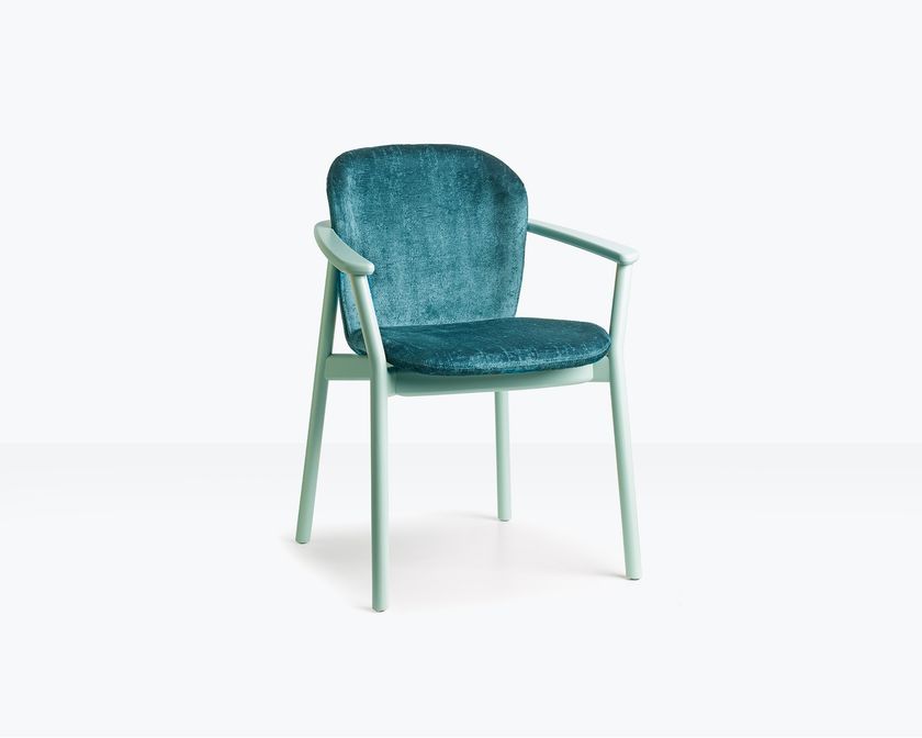 NATURAL FINN Upholstered fabric chair with armrests By SCAB DESIGN