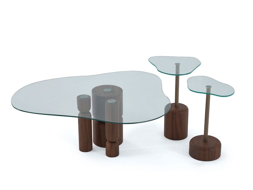 CARIO Tavolino in legno e vetro da salotto By NDESIGN