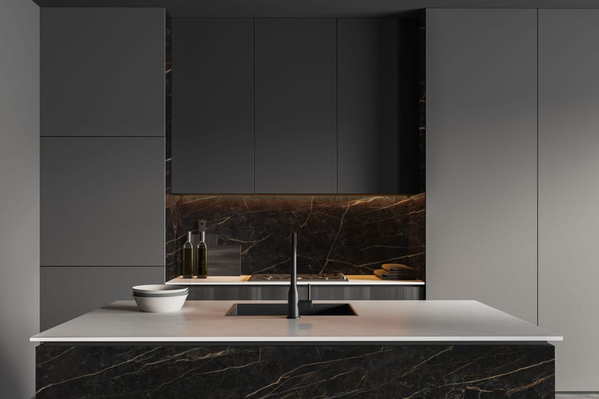 BLACK OBSESSION Neolith wall/floor tiles with marble effect By NEOLITH