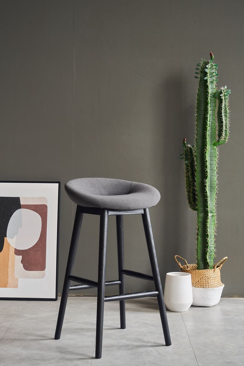 NEST High fabric barstool with footrest By grado design