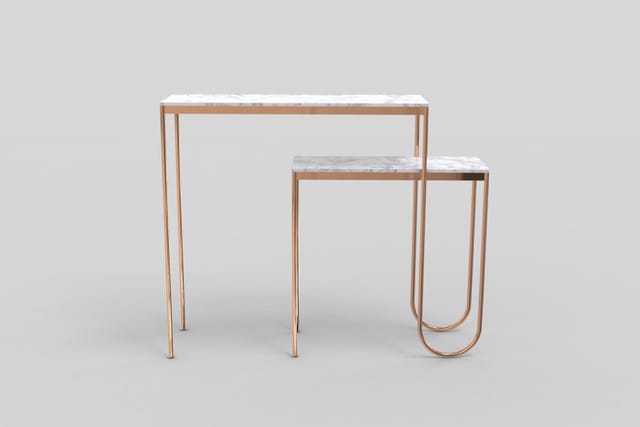 Marble console table NESTED By Cider Edition design Julien Vidame