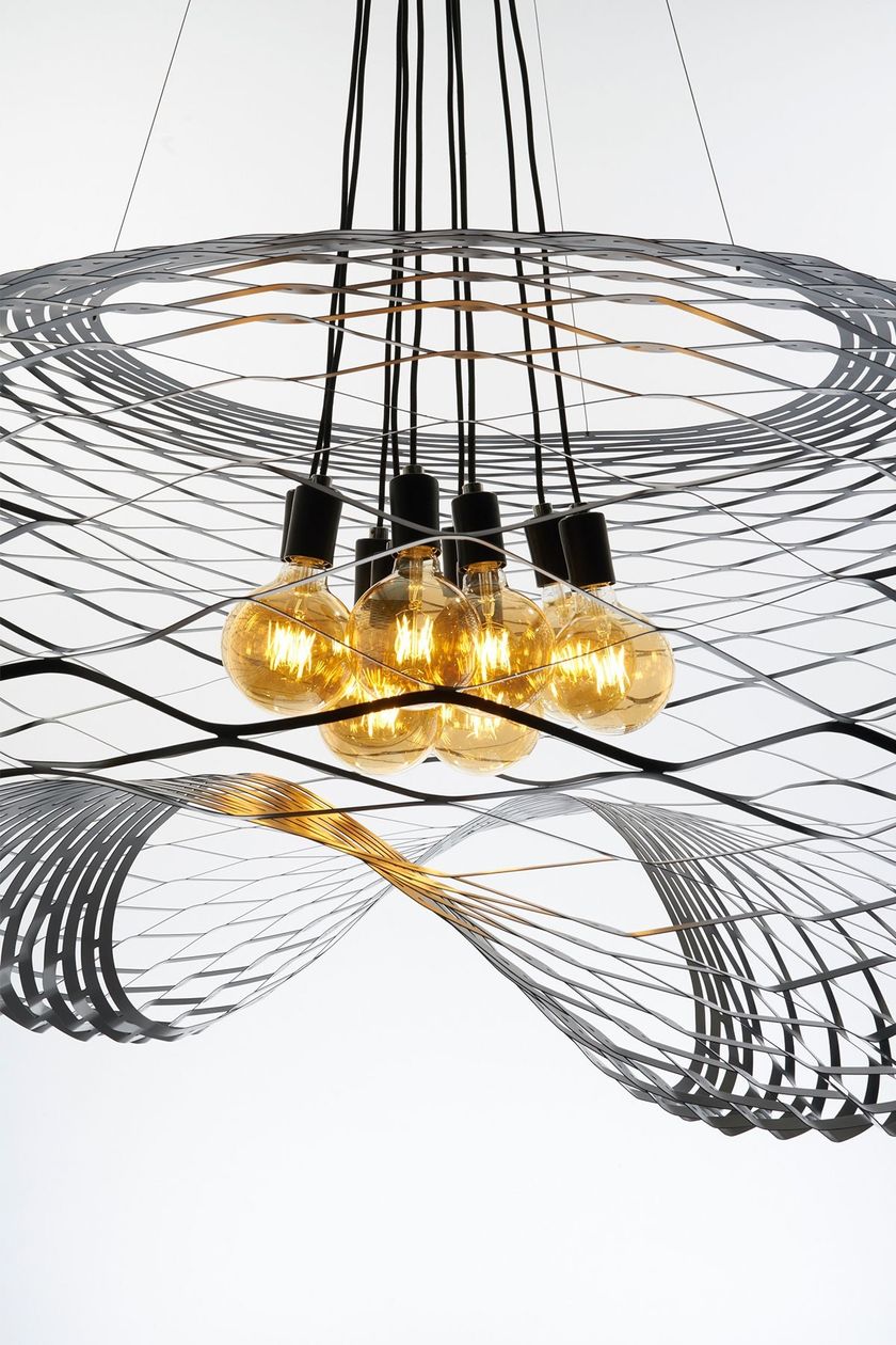 Direct light iron pendant lamp NET BIG By ZAVA design Paolo Ulian
