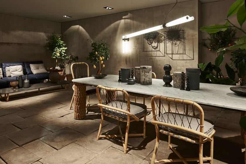 Table rectangulaire en marbre NEVADA By BAXTER design Paola Navone