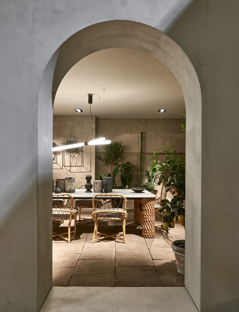 Table rectangulaire en marbre NEVADA By BAXTER design Paola Navone