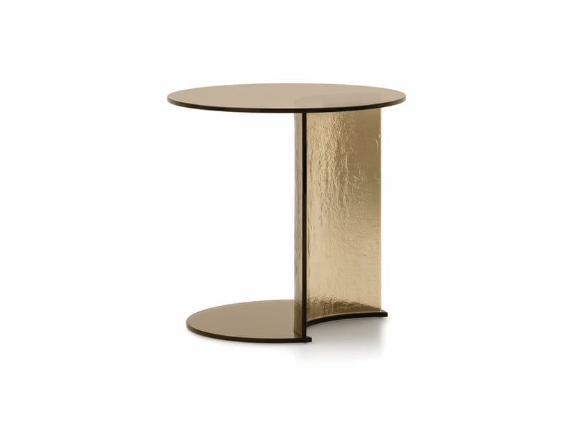 BERGER Round tempered glass coffee table By NICOLINE