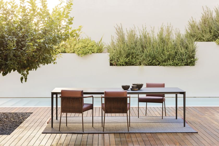 NIDO Fabric garden chair with armrests By EXPORMIM | design Javier Pastor