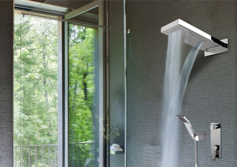 Stainless steel shower set with hand shower with overhead shower NINFE ...