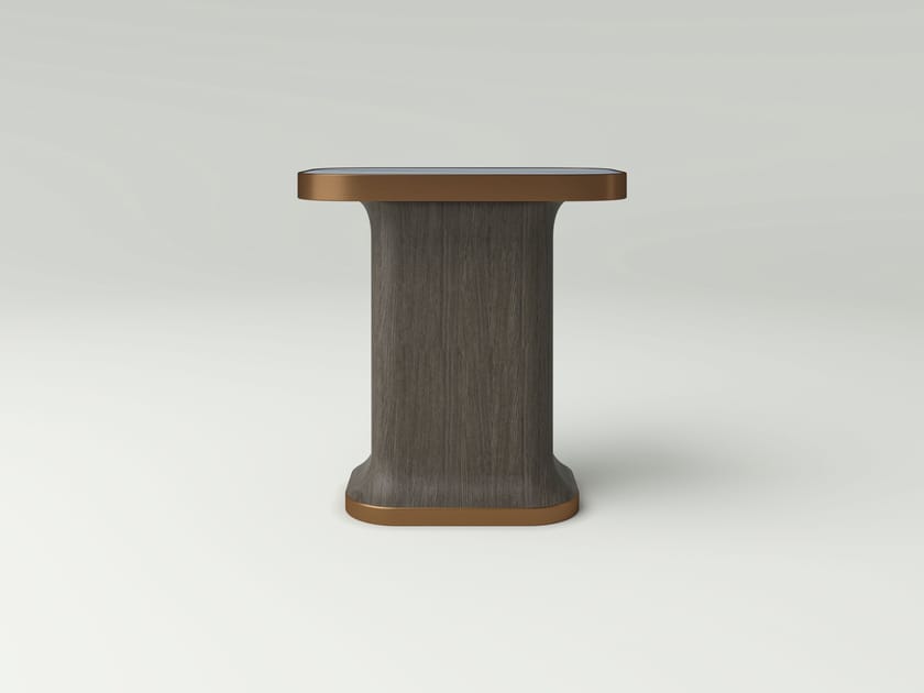 AGNES Oak and porcelain drink table By NITZAN HOME