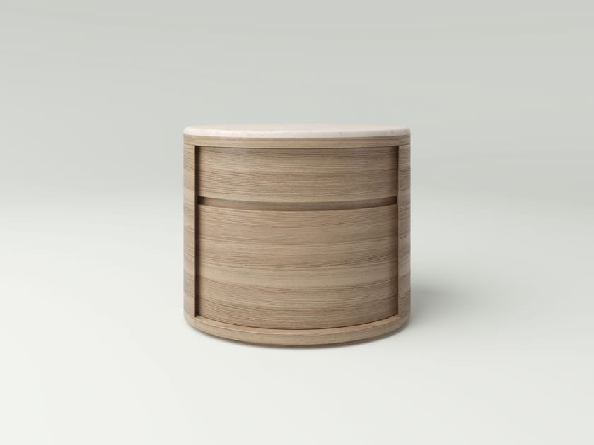 VELMA Oval oak bedside table By NITZAN HOME