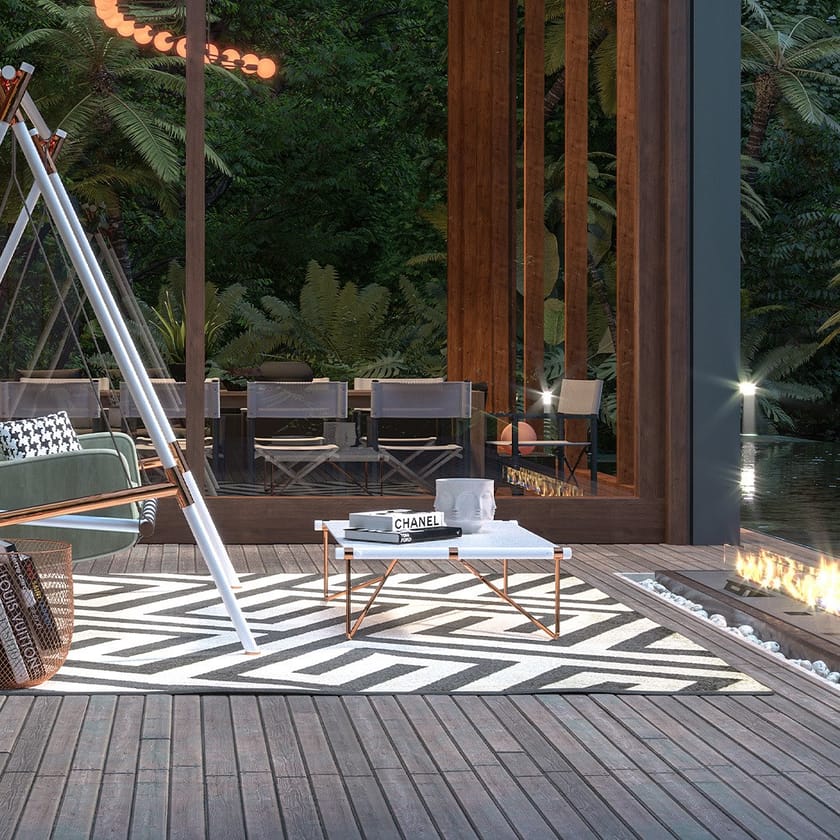 NOA Mesa de centro baixa retangular de alumínio para jardim By Myface