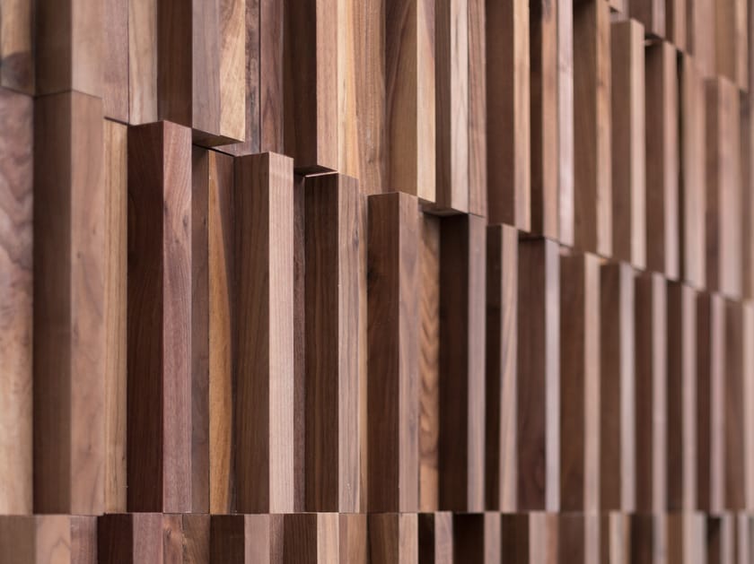 Indoor wooden 3D Wall Cladding NOTES By Wonderwall Studios