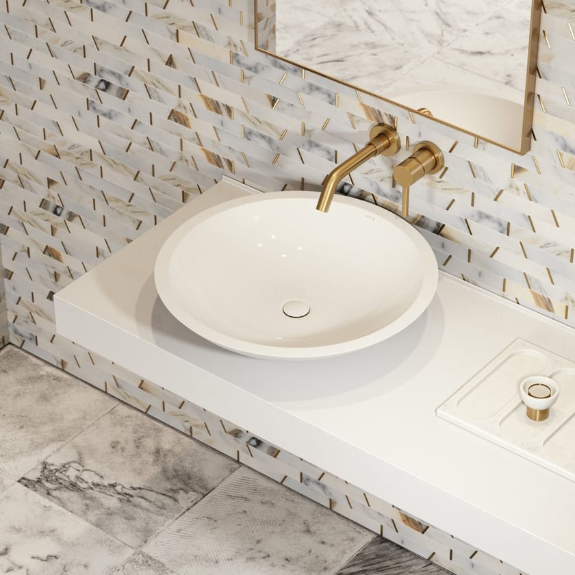 NOTION Countertop round Resin Stone washbasin By LUSSO