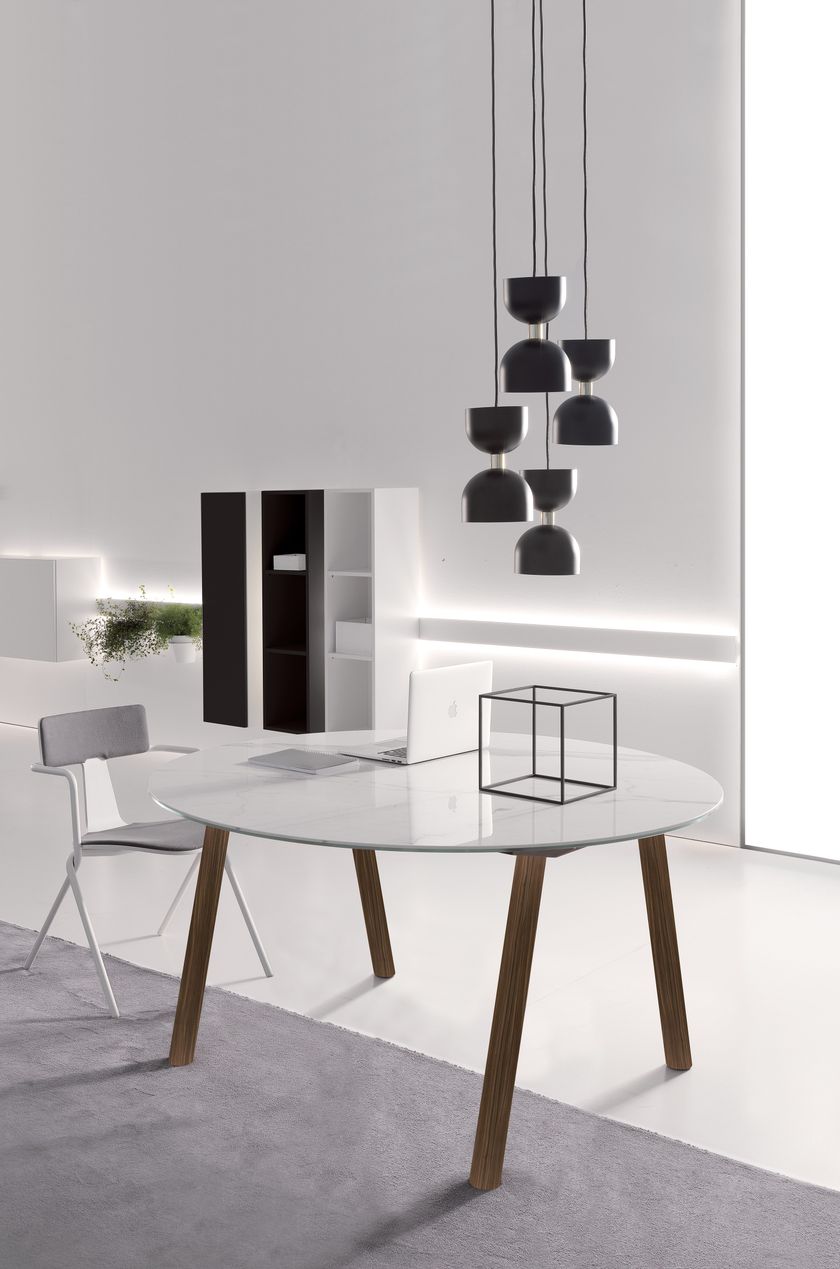 NOTO Round wooden and porcelain stoneware meeting table By DVO | design ...